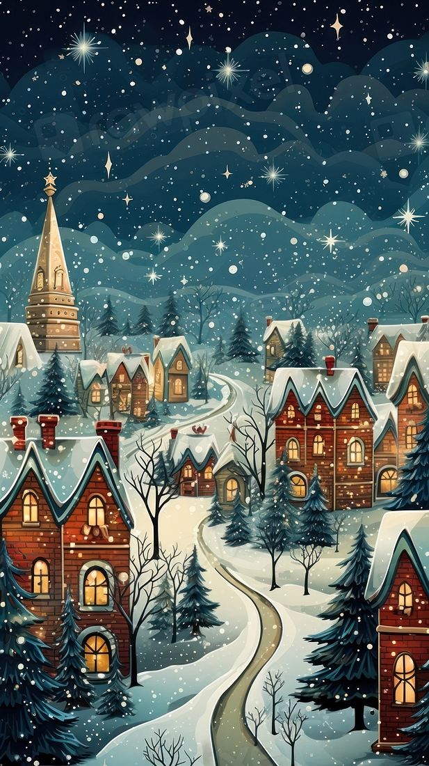 Cozy christmas town architecture building | Premium Photo Illustration ...