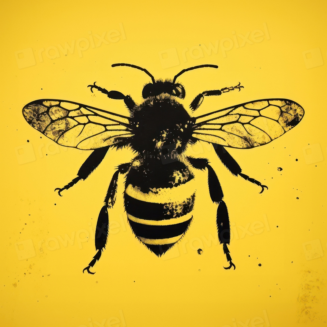 Yellow bee animal insect invertebrate. | Free Photo Illustration - rawpixel