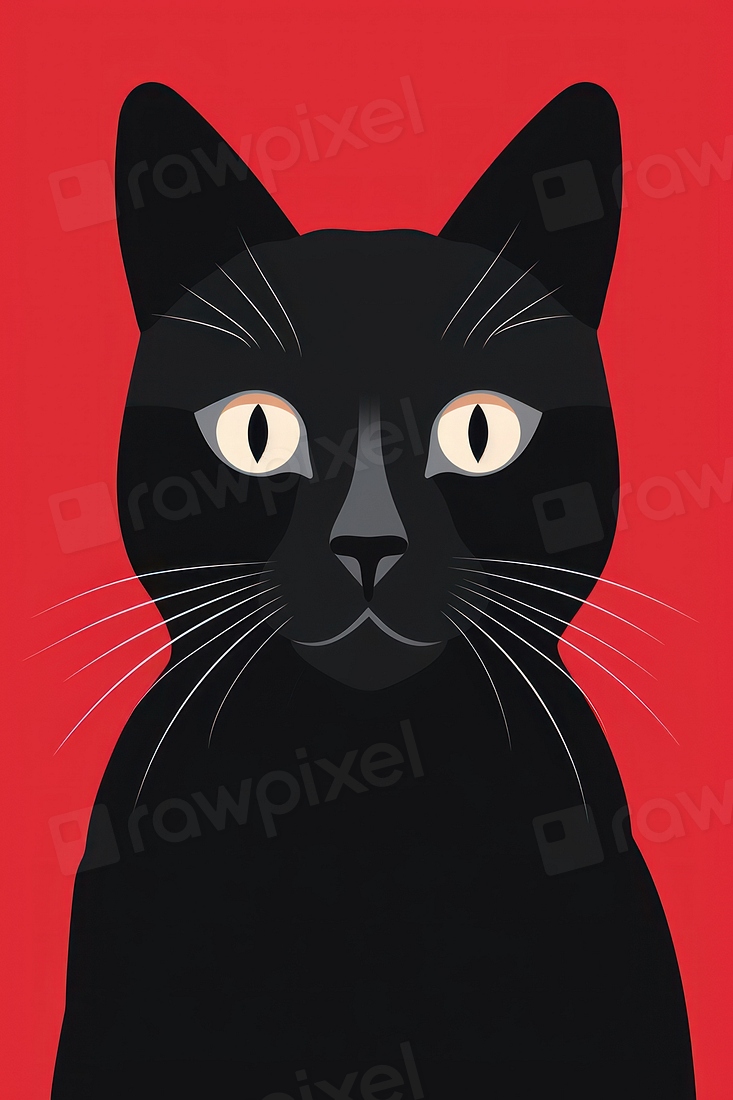 black cat portrait mammal animal. | Premium Photo Illustration - rawpixel