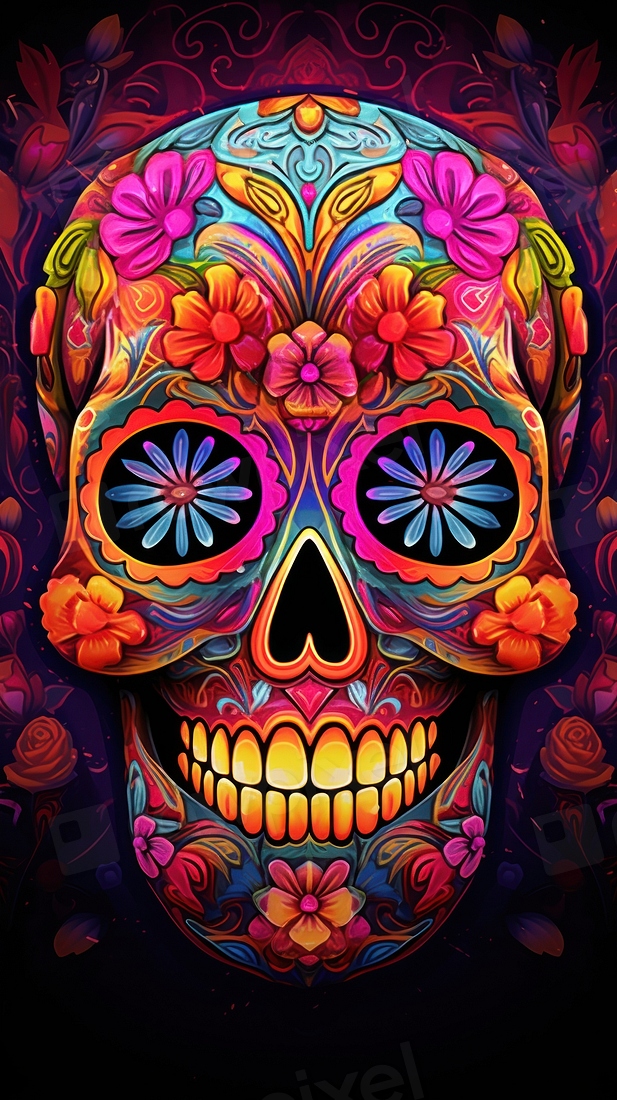 sugar skull background pattern purple | Premium Photo - rawpixel