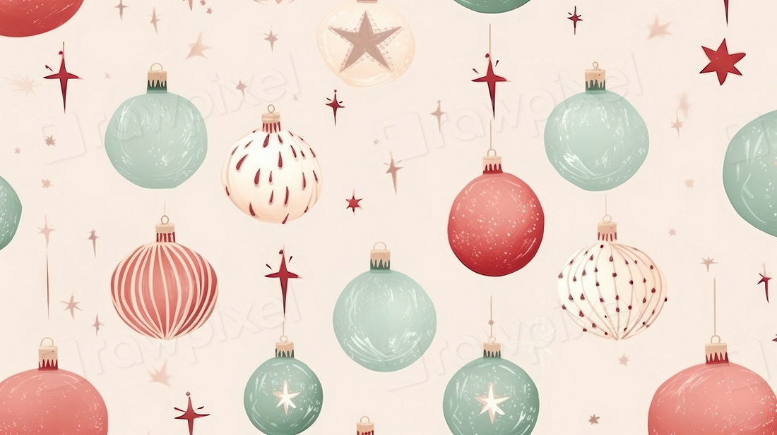 Christmas bauble backgrounds pattern celebration. | Free Photo ...