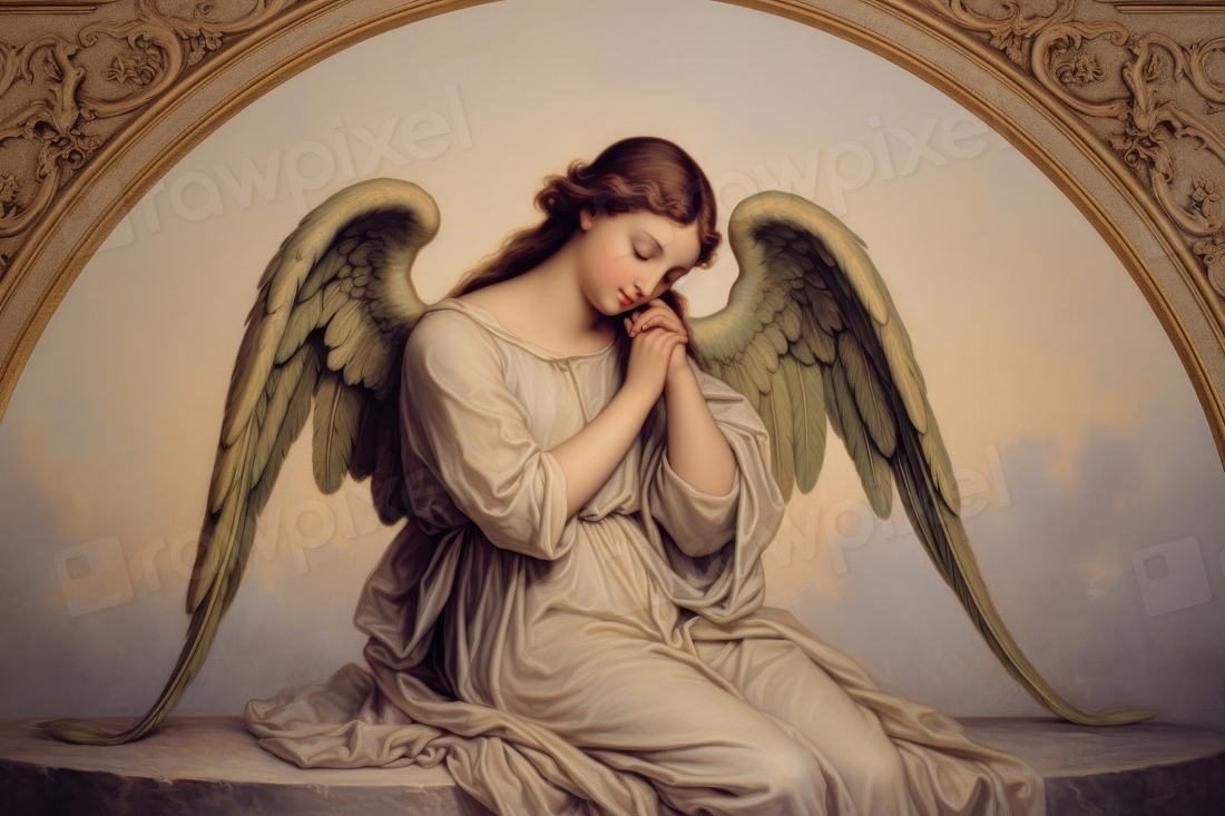 Angel art representation contemplation. | Premium Photo Illustration ...