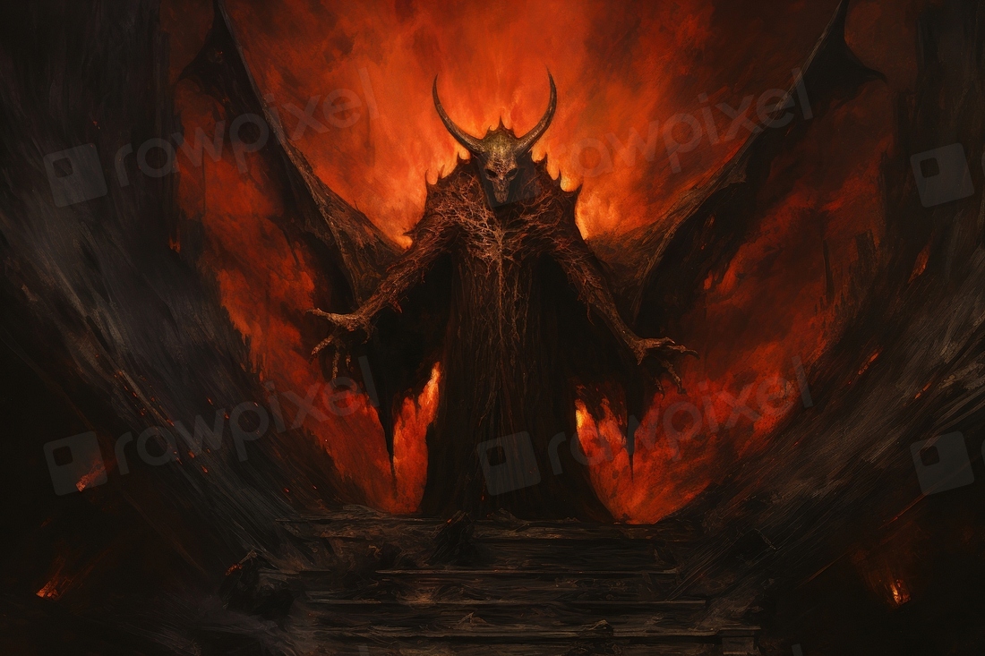 satan fire representation architecture. | Premium Photo Illustration ...