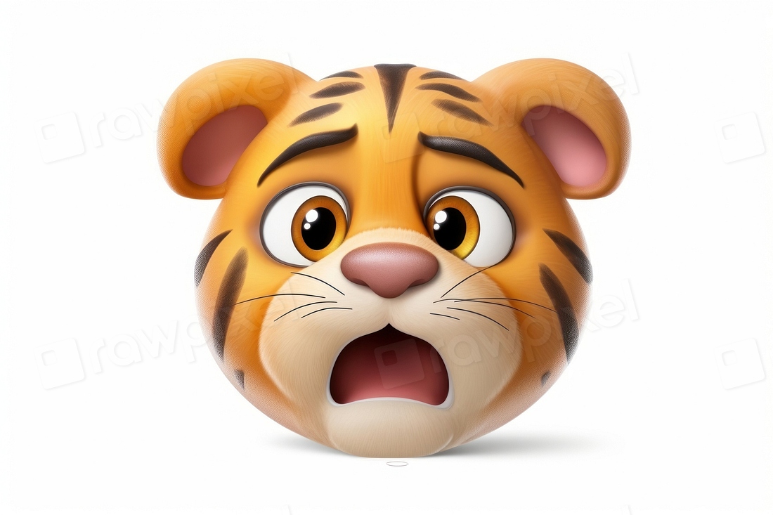 Tiger crying emoji cartoon | Free Photo Illustration - rawpixel