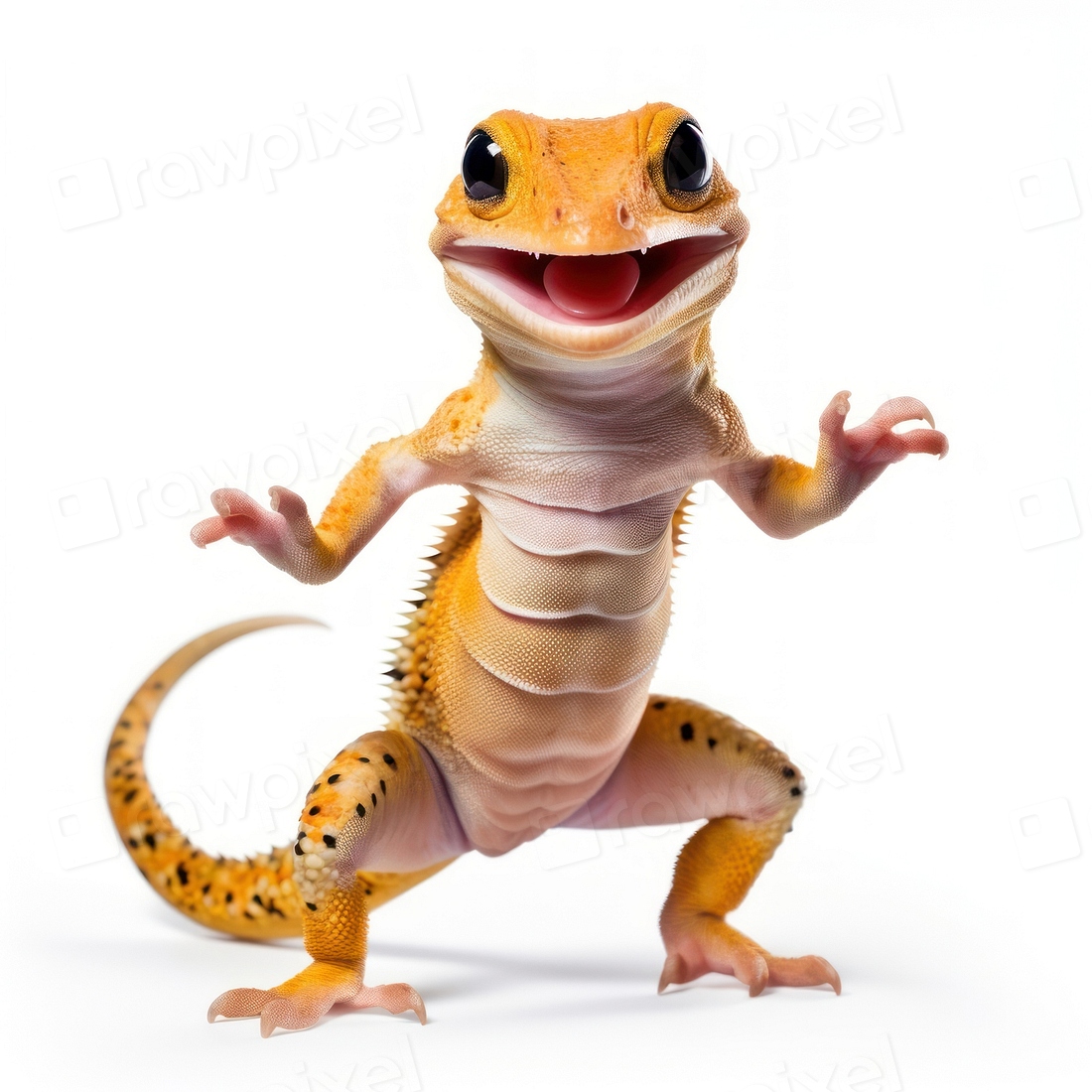 Happy smiling dancing gekko salamander | Free Photo - rawpixel