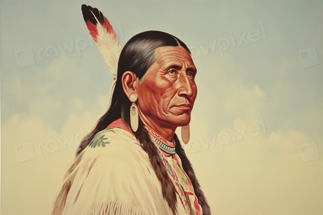 Native american tribe leader painting | Premium Photo Illustration ...