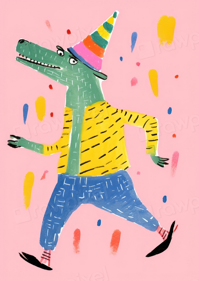 Dancing crocodile, animal paper craft | Free Photo Illustration - rawpixel