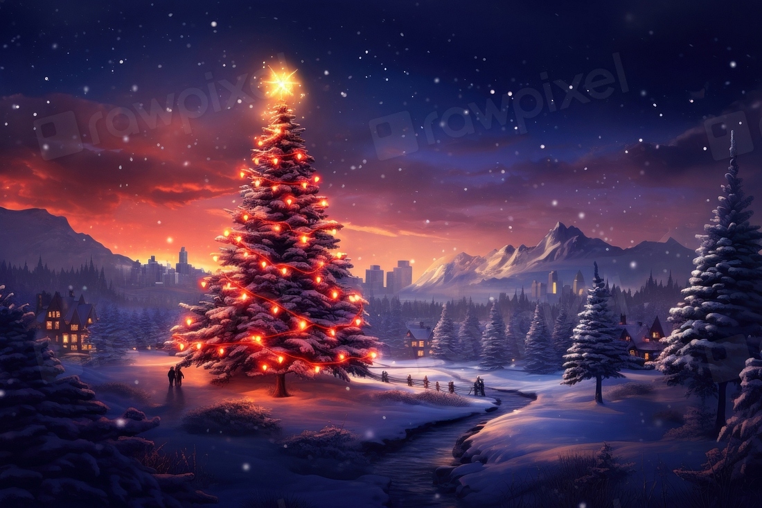 Christmas landscape outdoors nature | Premium Photo Illustration - rawpixel