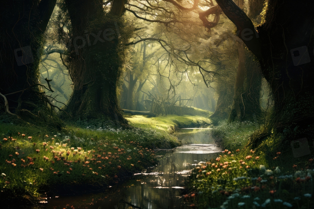 Spring forest landscape woodland. | Premium Photo - rawpixel