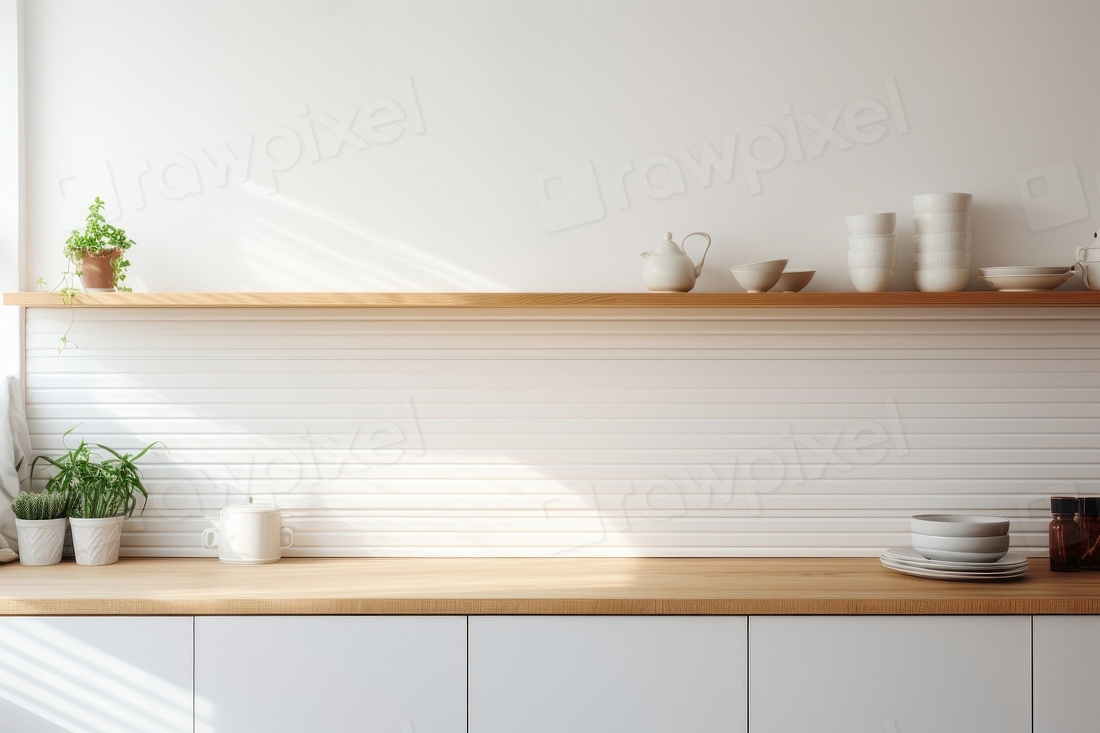 Front wood white kitchen shelf | Premium Photo - rawpixel