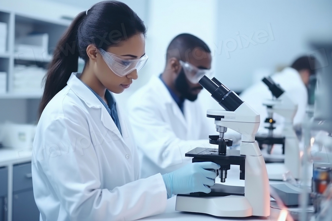Scientists scientist microscope laboratory. AI | Free Photo - rawpixel