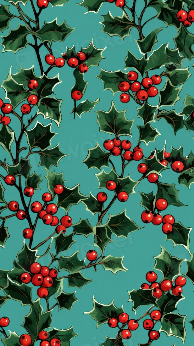 Pattern plant holly backgrounds. | Premium Photo Illustration - rawpixel
