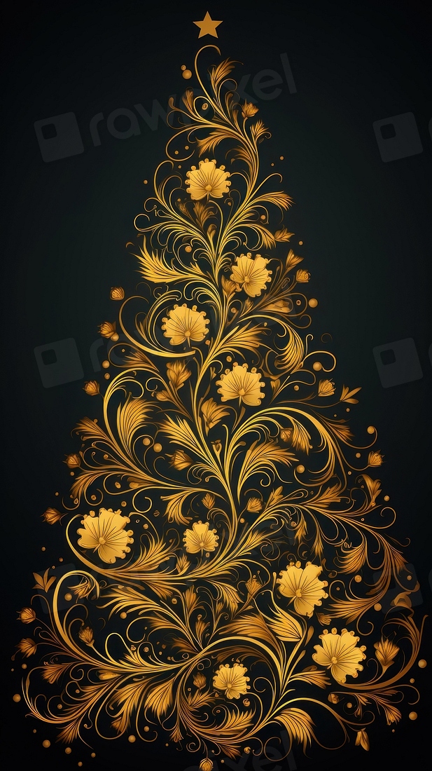 Decorated christmas tree pattern wallpaper | Free Photo Illustration ...