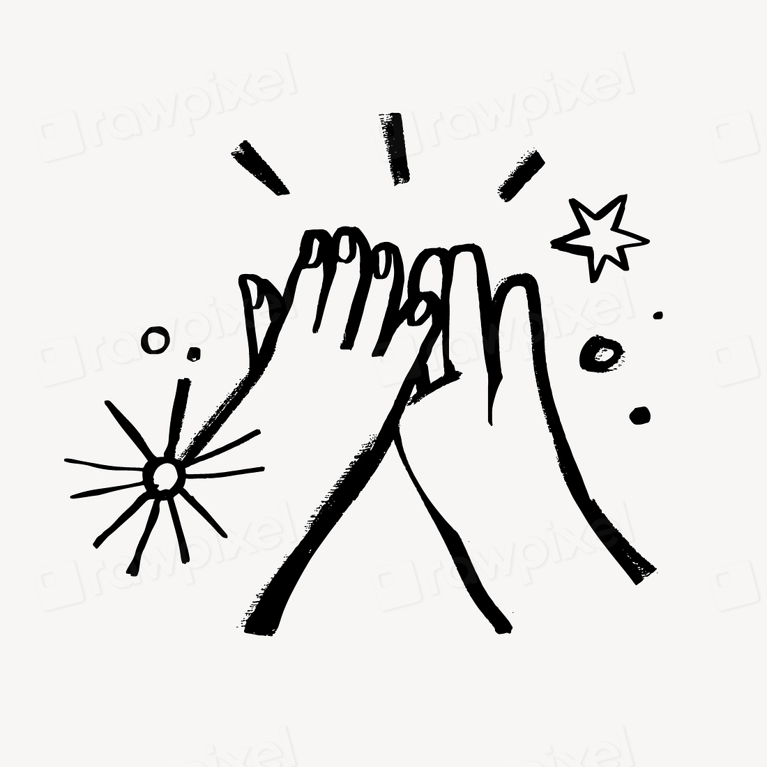 High five doodle, illustration vector | Premium Vector - rawpixel