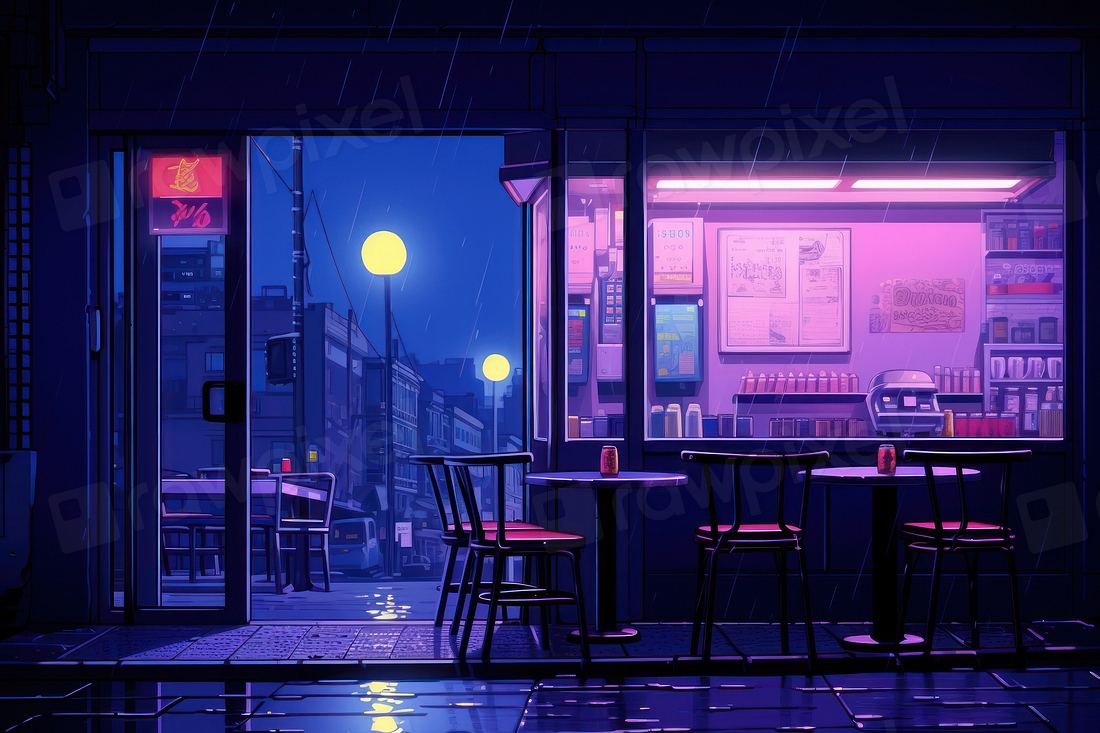 japanese night cafe lighting table | Premium Photo Illustration - rawpixel