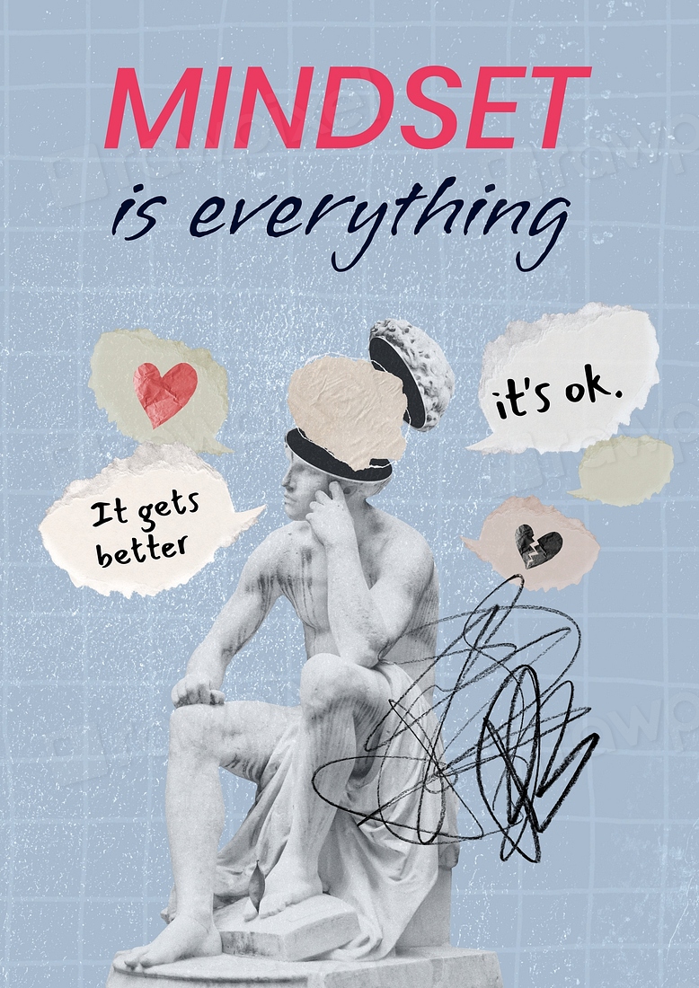 Mindset aesthetic poster template | Free Photo - rawpixel