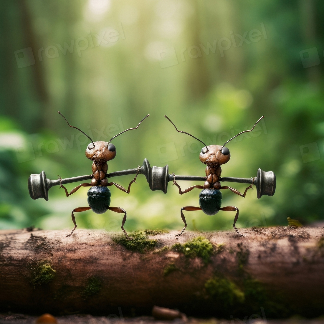 Ants lifting weights ant outdoors | Premium Photo - rawpixel