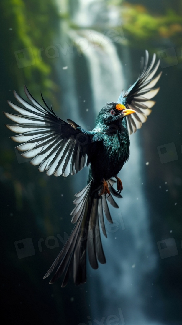 Beautiful flying bird long wavy | Free Photo - rawpixel