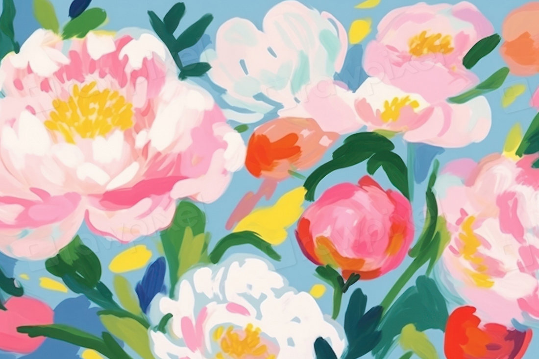 Flower background painting art backgrounds. | Premium Photo ...