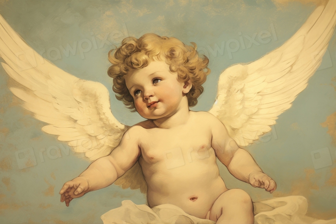 A Cherub painting portrait angel | Premium Photo Illustration - rawpixel