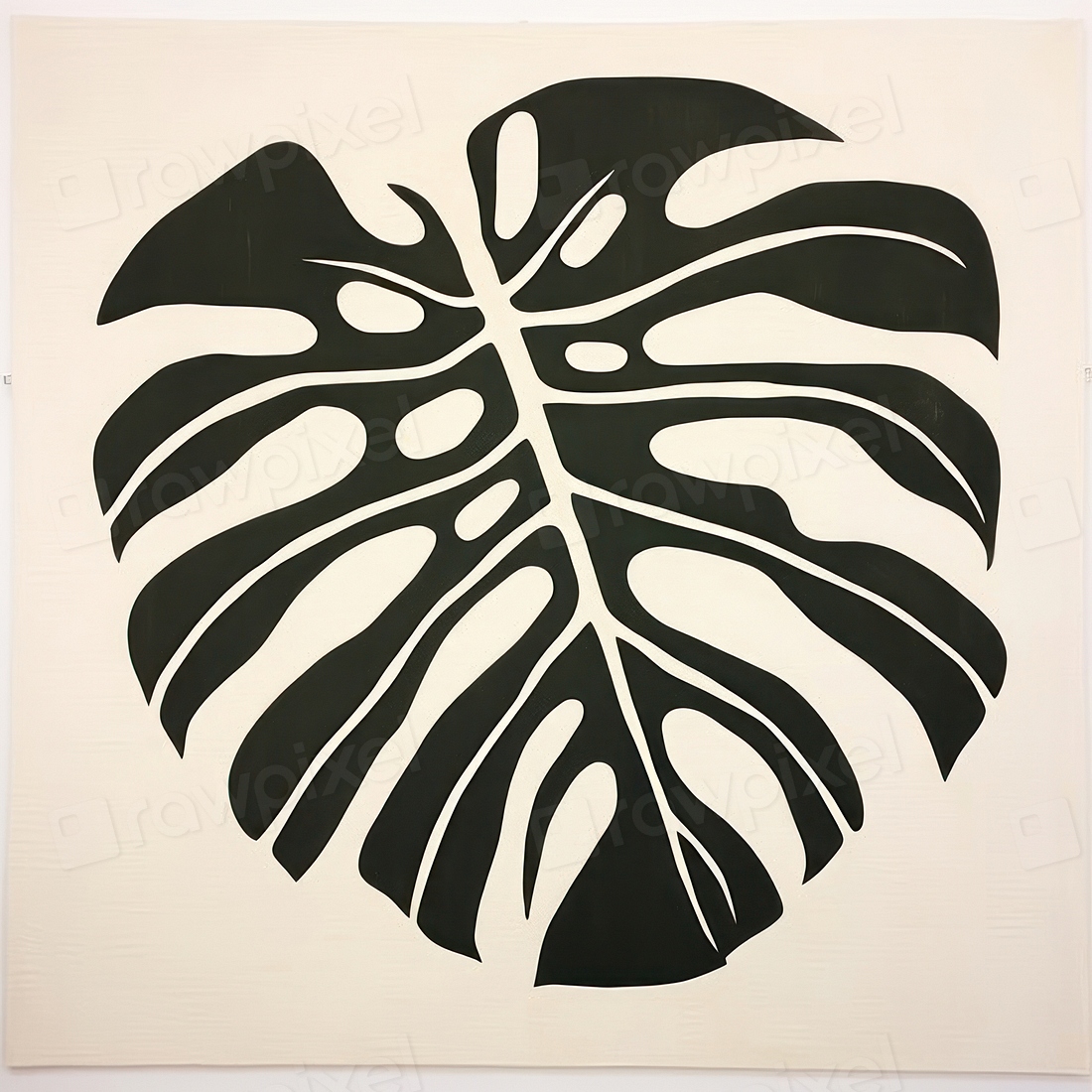 Abstract monstera stencil plant leaf. | Free Photo Illustration - rawpixel