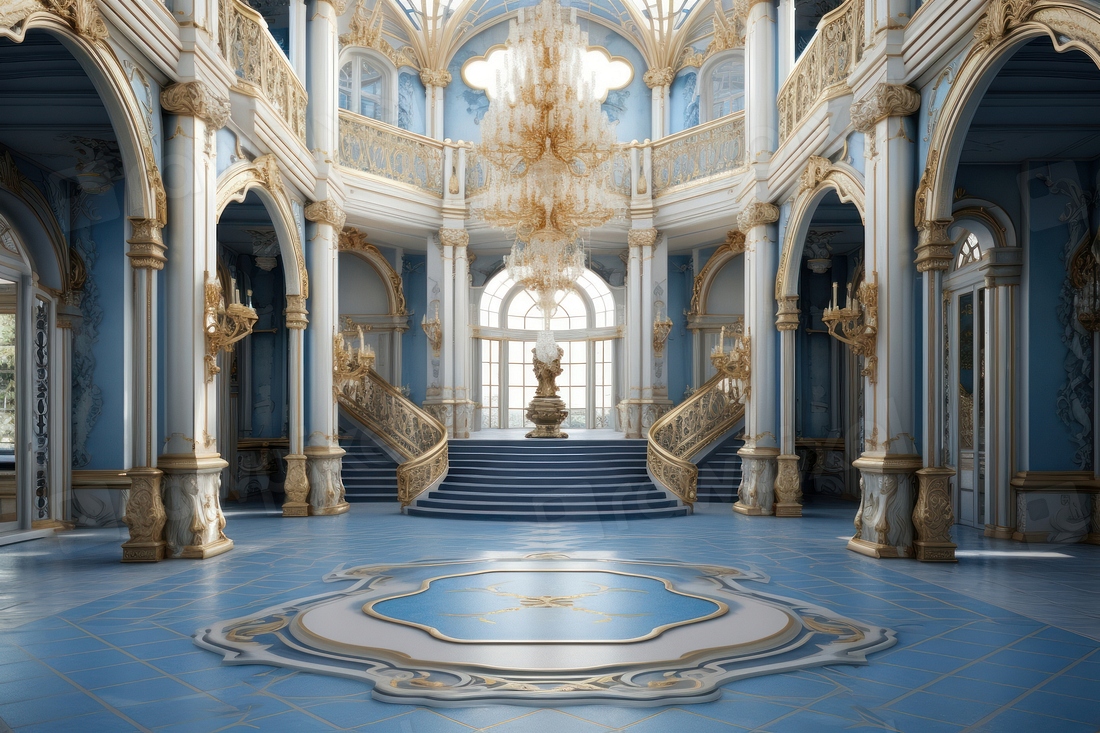 Castle or palace decorated blue | Premium Photo - rawpixel