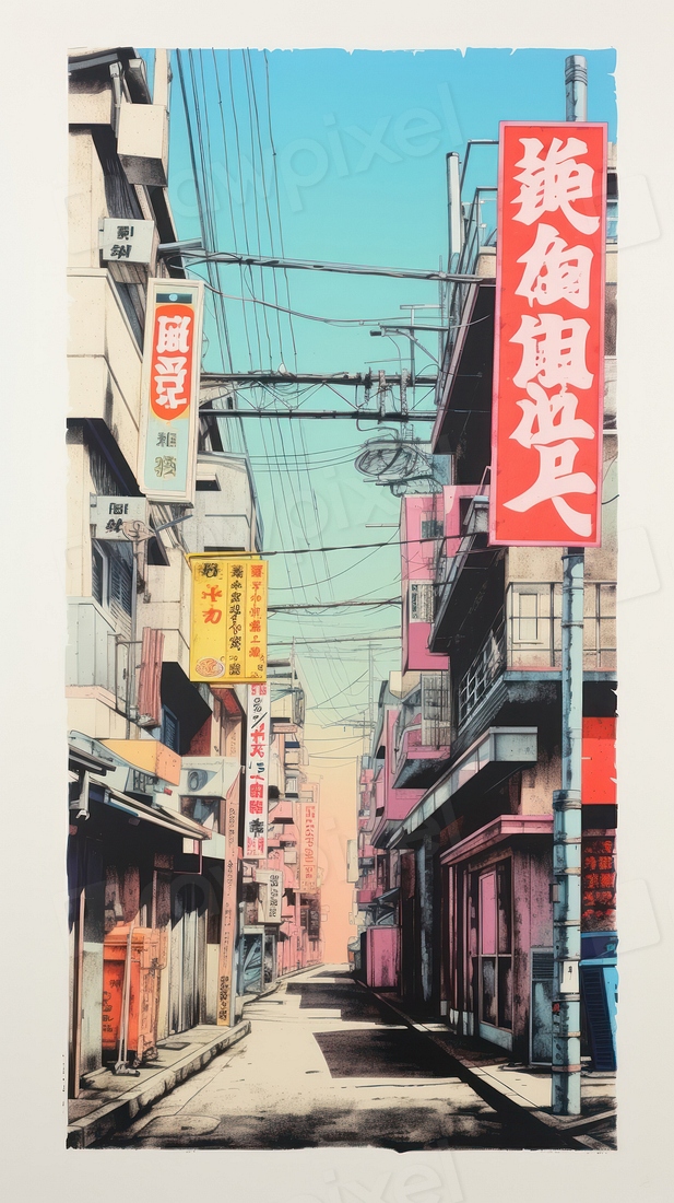 Japanese street architecture building alley. | Free Photo Illustration ...