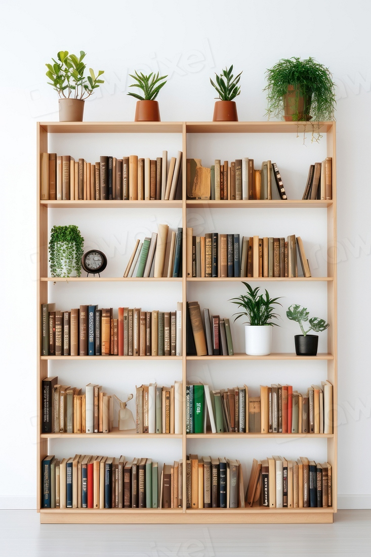 Minimal bookshelf furniture bookcase organization | Free Photo - rawpixel