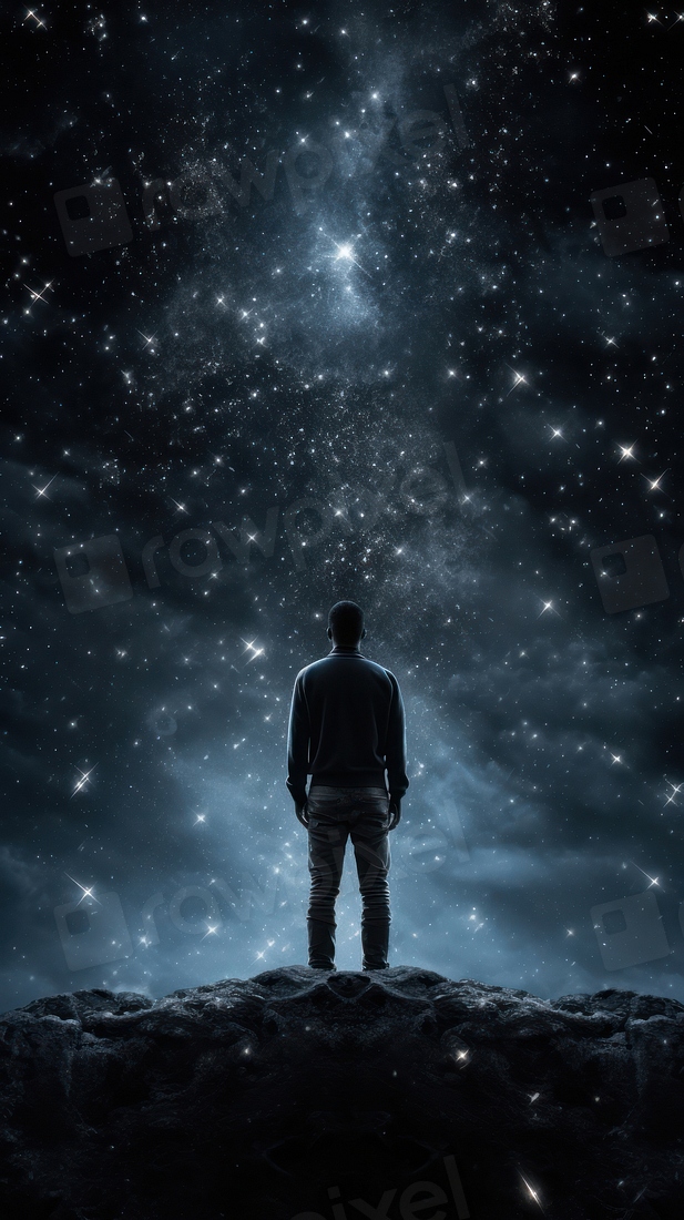 man standing silhouette astronomy universe | Free Photo - rawpixel