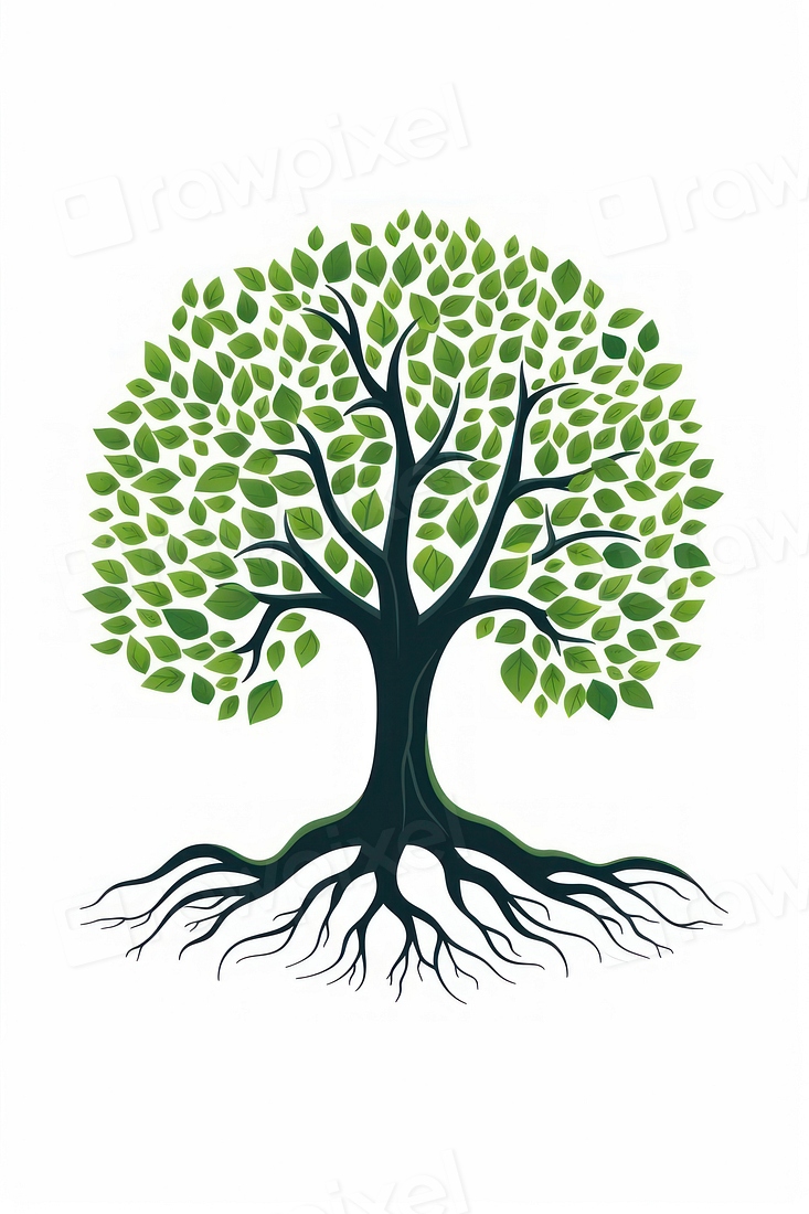 Big green tree roots beneath | Free Photo Illustration - rawpixel