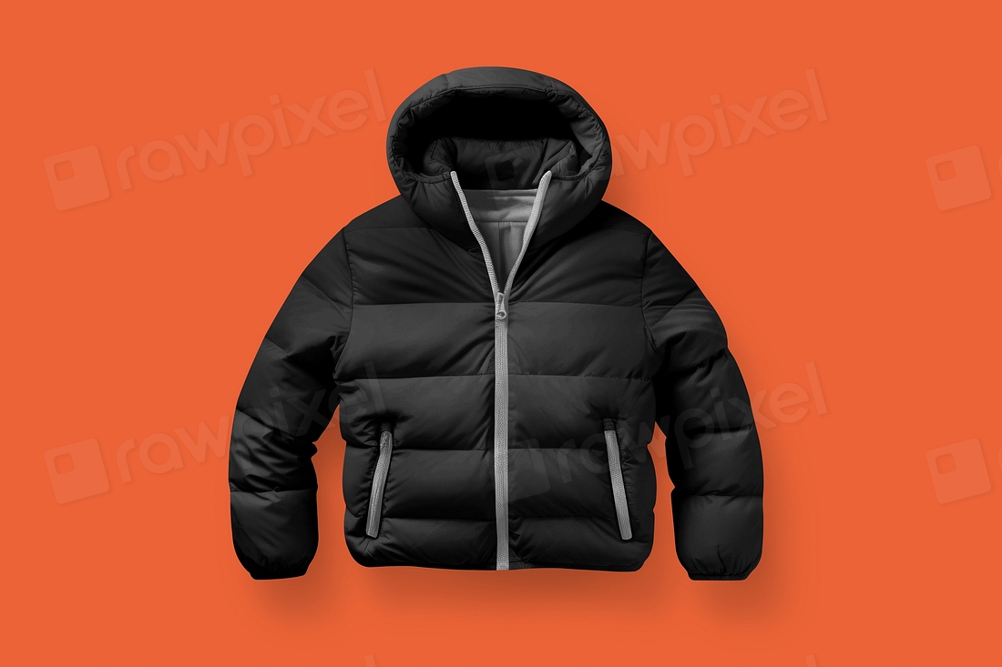 Black puffer jacket mockup psd | Premium PSD Mockup - rawpixel