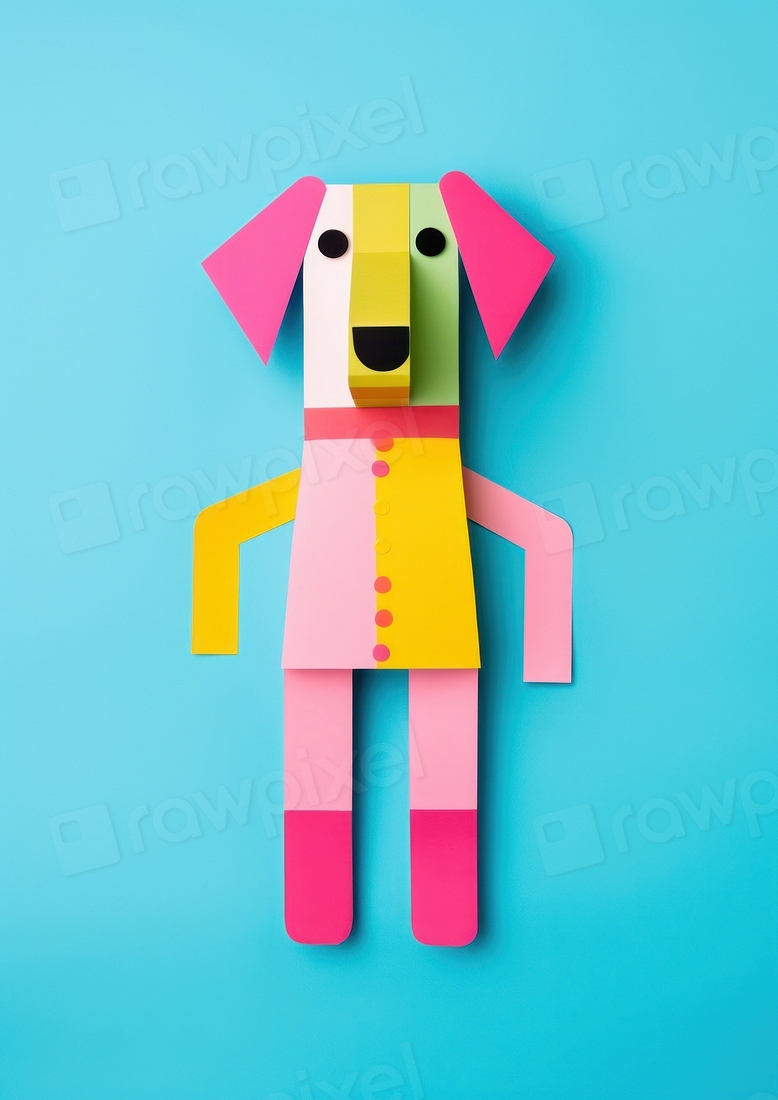 cute dog craft art toy. | Free Photo Illustration - rawpixel