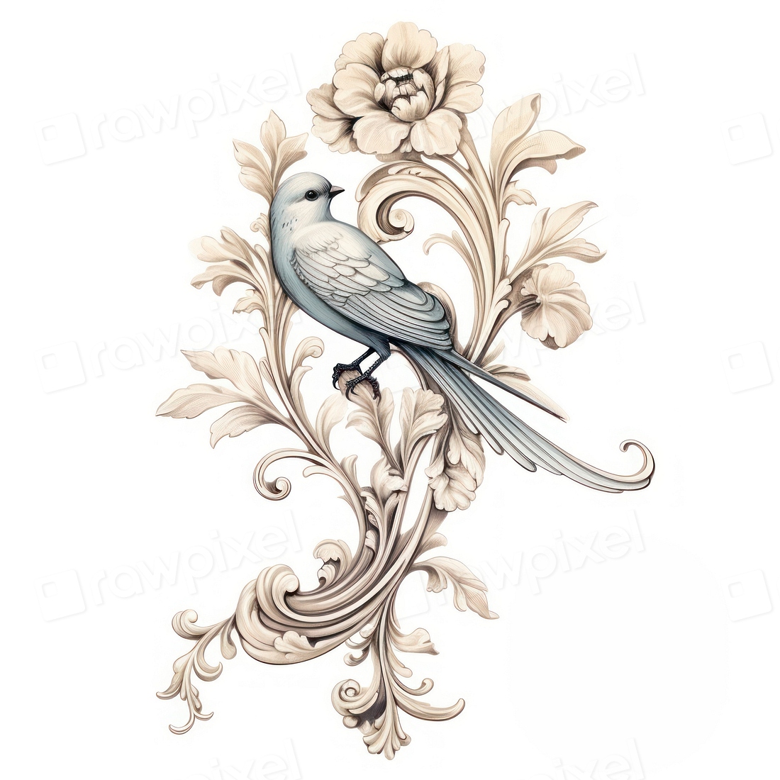 Brid pattern drawing animal. | Free Photo Illustration - rawpixel