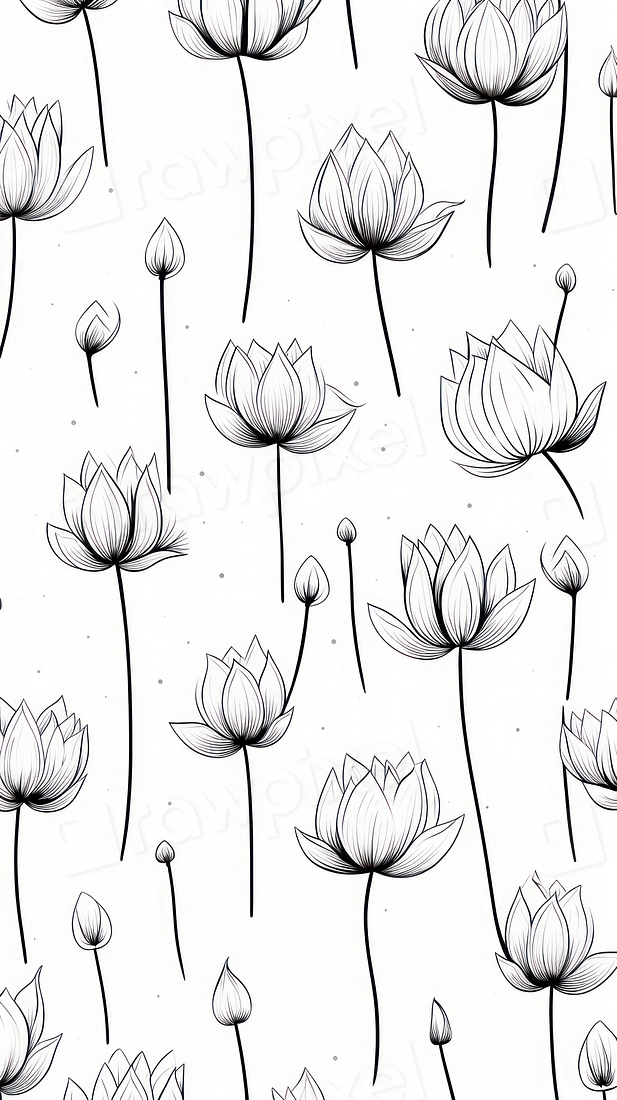 Lotus backgrounds pattern drawing. | Premium Photo Illustration - rawpixel