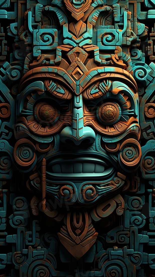 Aztec totem representation architecture. | Premium Photo Illustration ...
