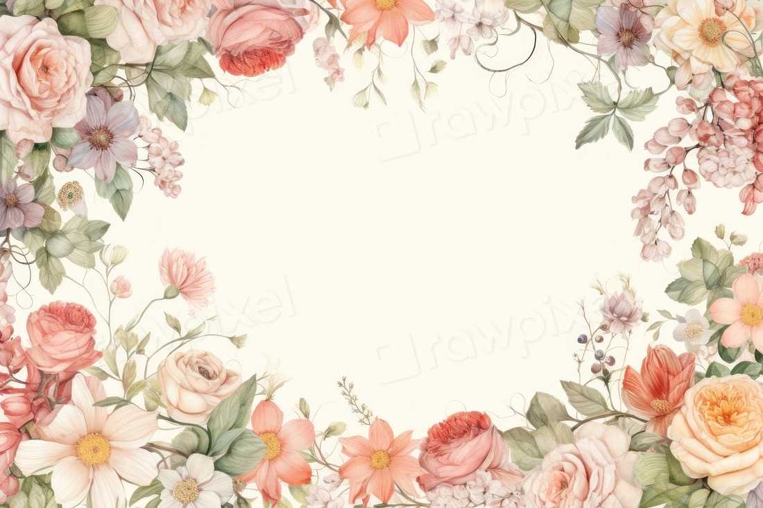 Flower frame backgrounds pattern plant. | Premium Photo Illustration ...