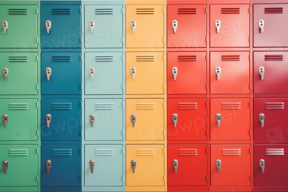 Assorted-color lockers architecture backgrounds protection. | Premium ...