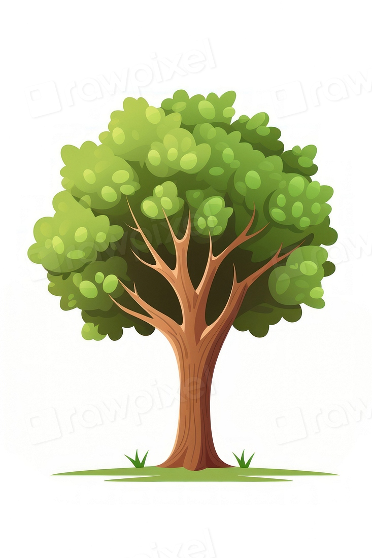 tree plant art white background. | Free Photo Illustration - rawpixel