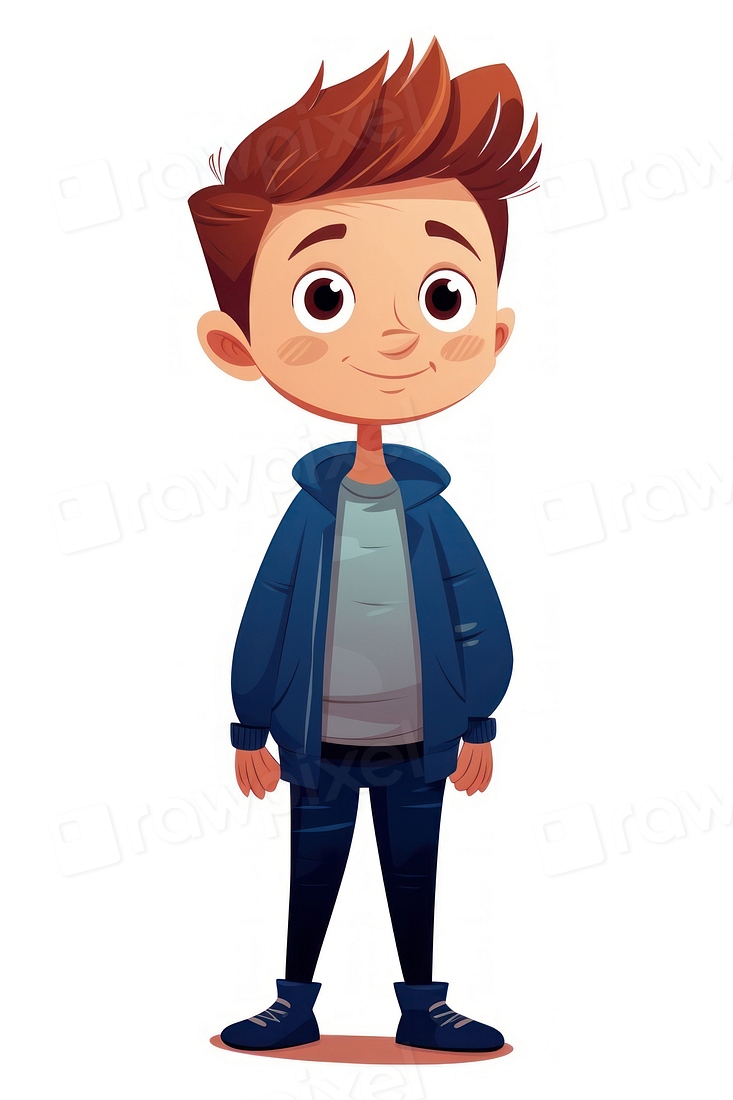Boy cartoon cute white background | Free Photo Illustration - rawpixel