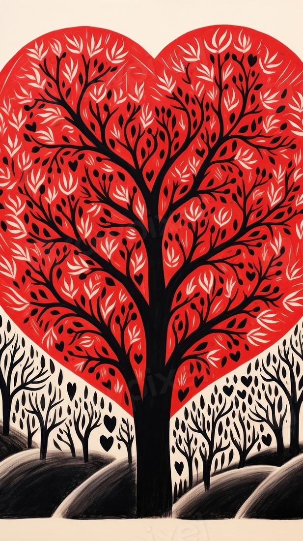 Hearts drawing nature illustrated. AI | Premium Photo Illustration ...