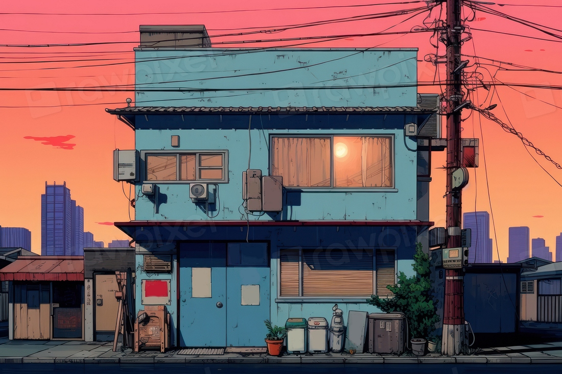 japanese home city architecture outdoors. | Premium Photo Illustration ...