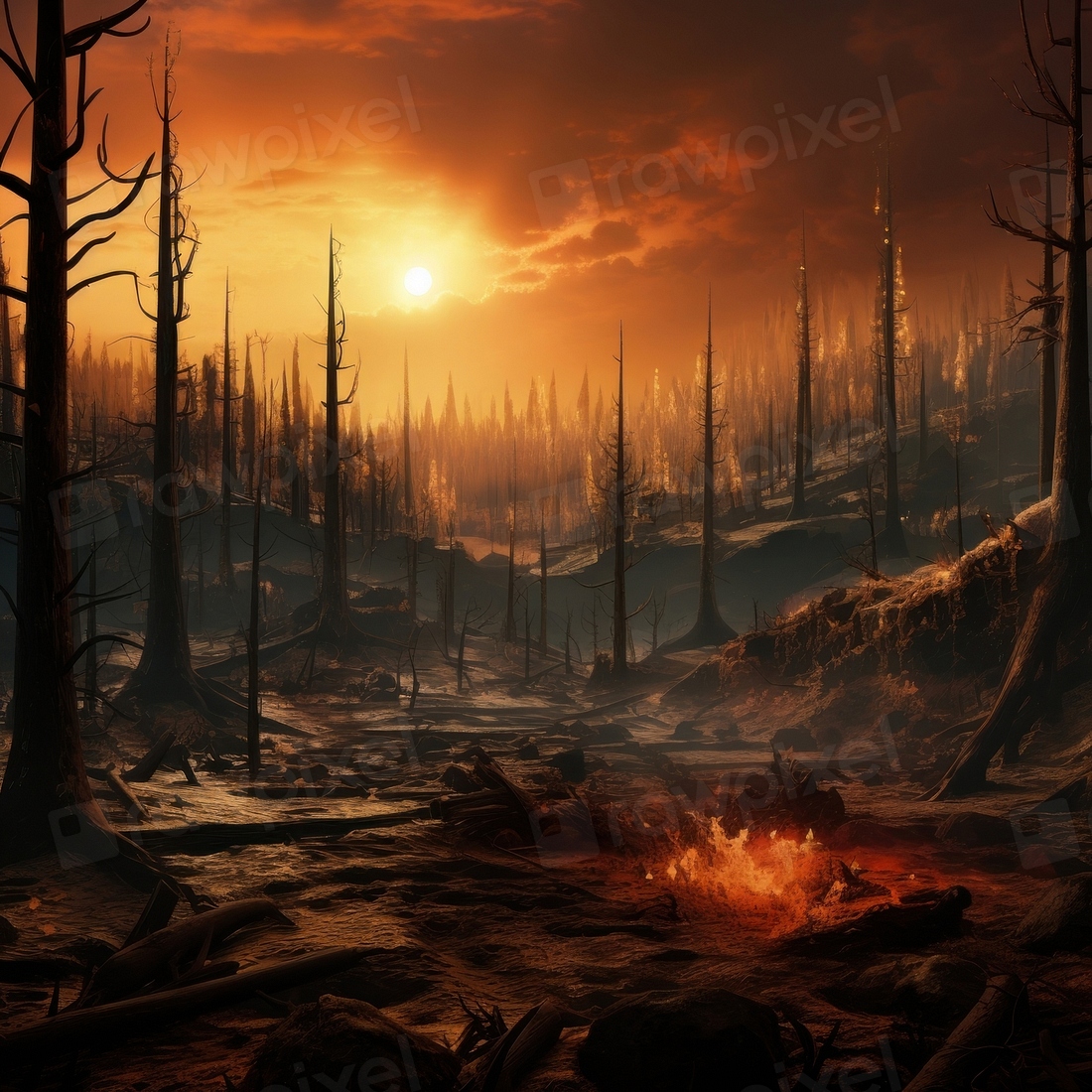 Forest fire landscape outdoors nature. | Premium Photo - rawpixel