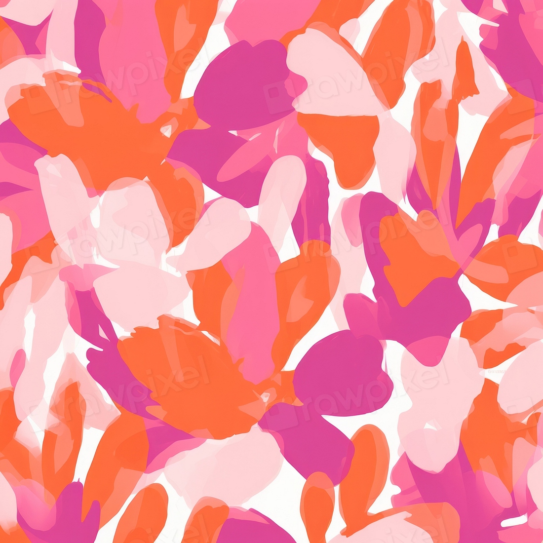 Pink and orange flowers pattern | Premium Photo Illustration - rawpixel