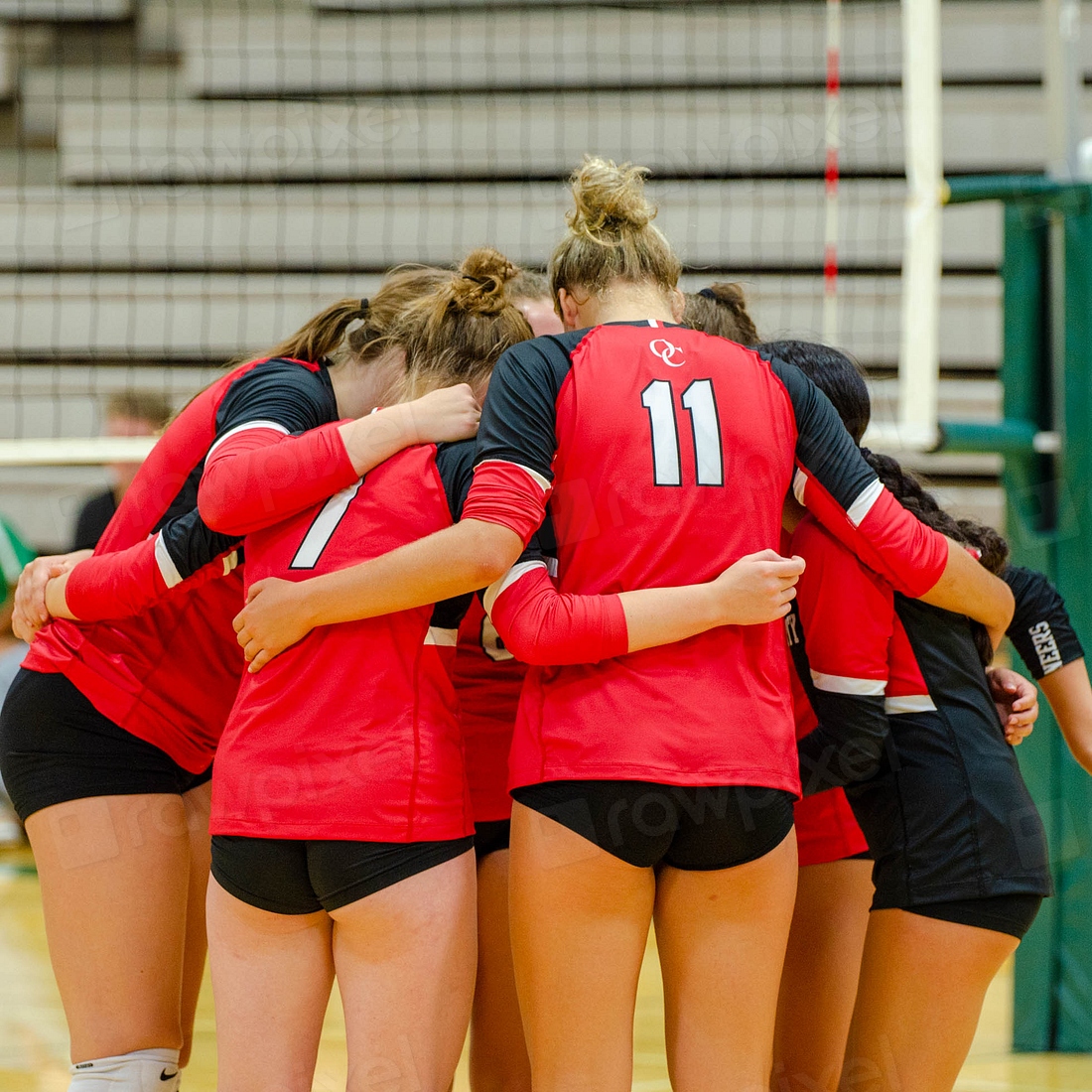 Volleyball team group hug. September | Free Photo - rawpixel