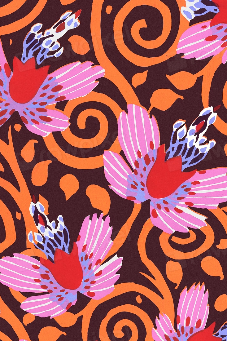 Aesthetic flower pattern background, Art | Premium Photo Illustration ...