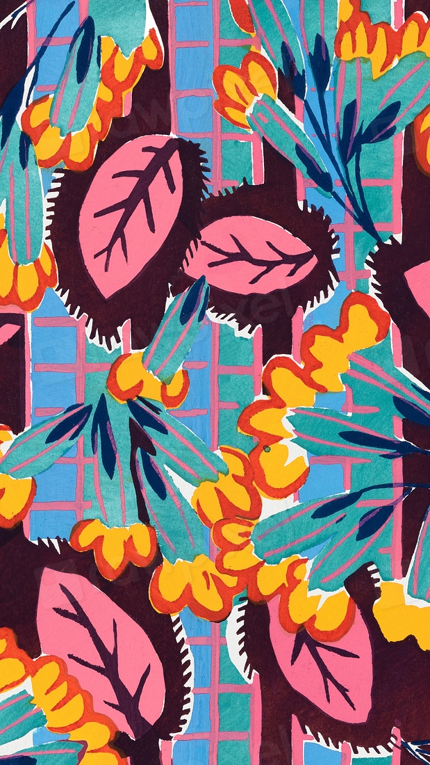 Aesthetic flower pattern iPhone wallpaper, | Premium Photo Illustration ...