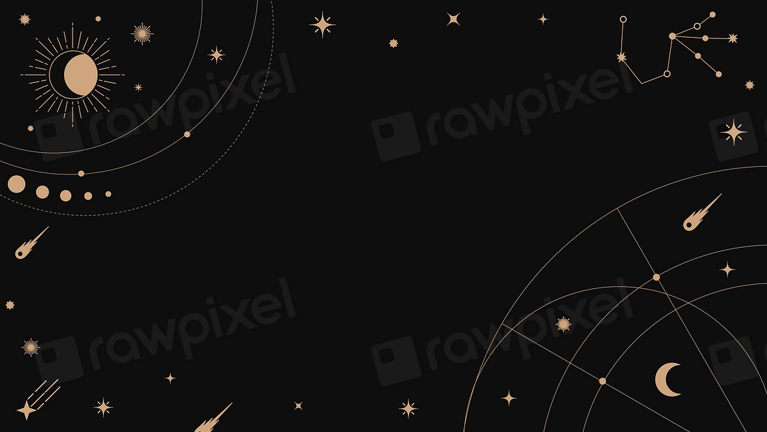 Astrology frame desktop wallpaper, gold | Premium Vector - rawpixel