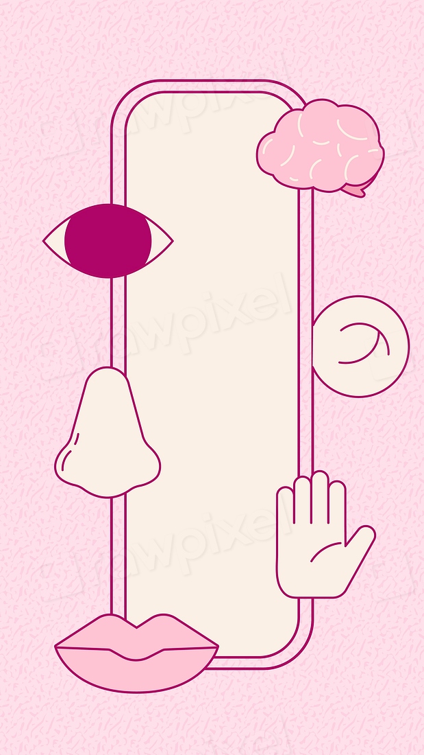 Cute frame, five senses illustration | Free Vector - rawpixel
