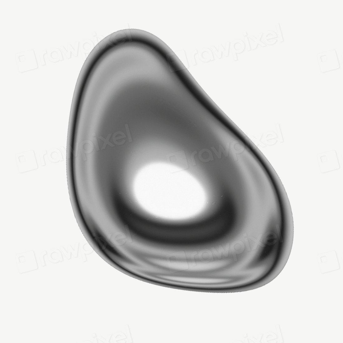 3D liquid metal shape, abstract | Premium PSD - rawpixel