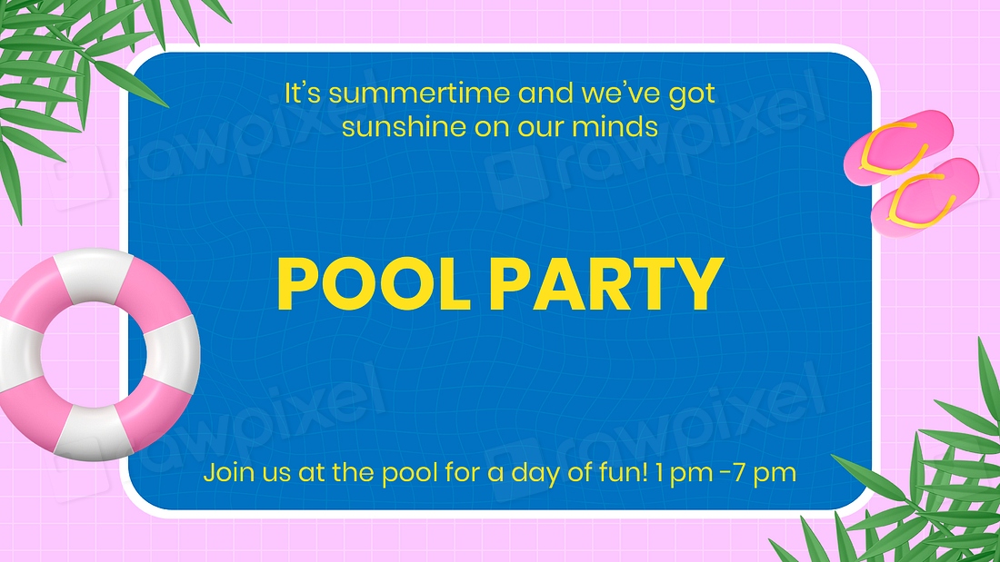 Pool party blog banner template, | Premium PSD Template - rawpixel